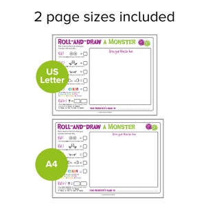 Roll & Draw a Monster Drawing Prompt Activity, Kids Halloween Dice Game ...