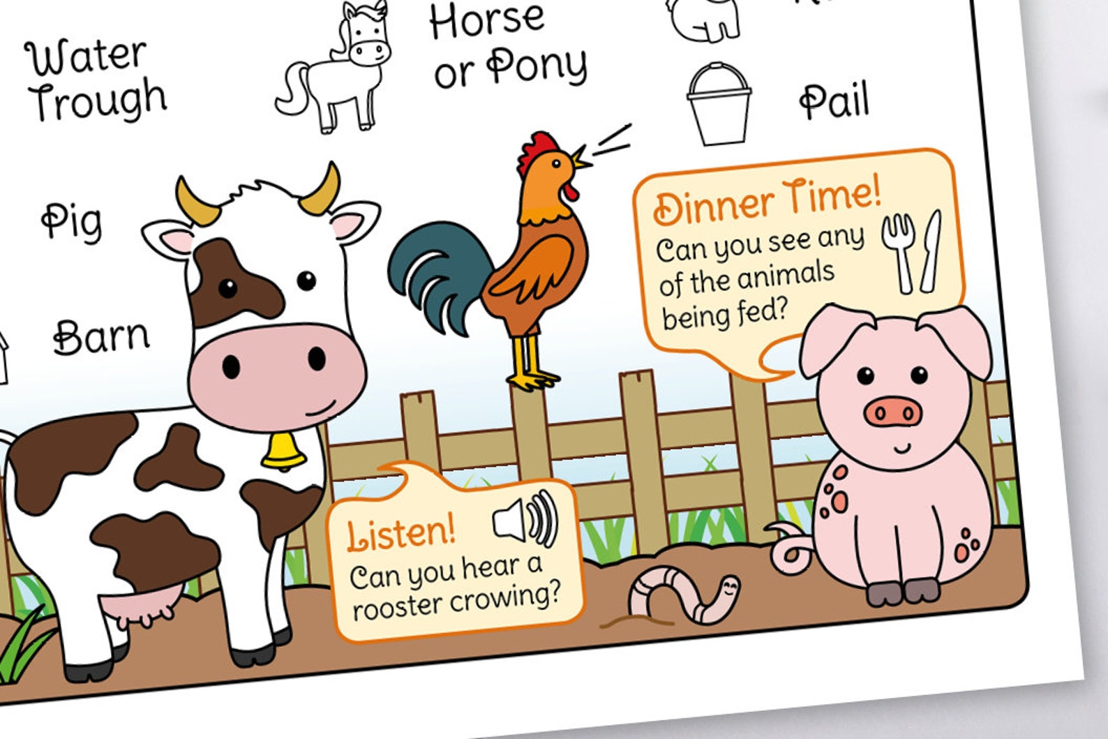 Farm Scavenger Hunt, Kids Animal Park Treasure Hunt, Children Outdoor ...