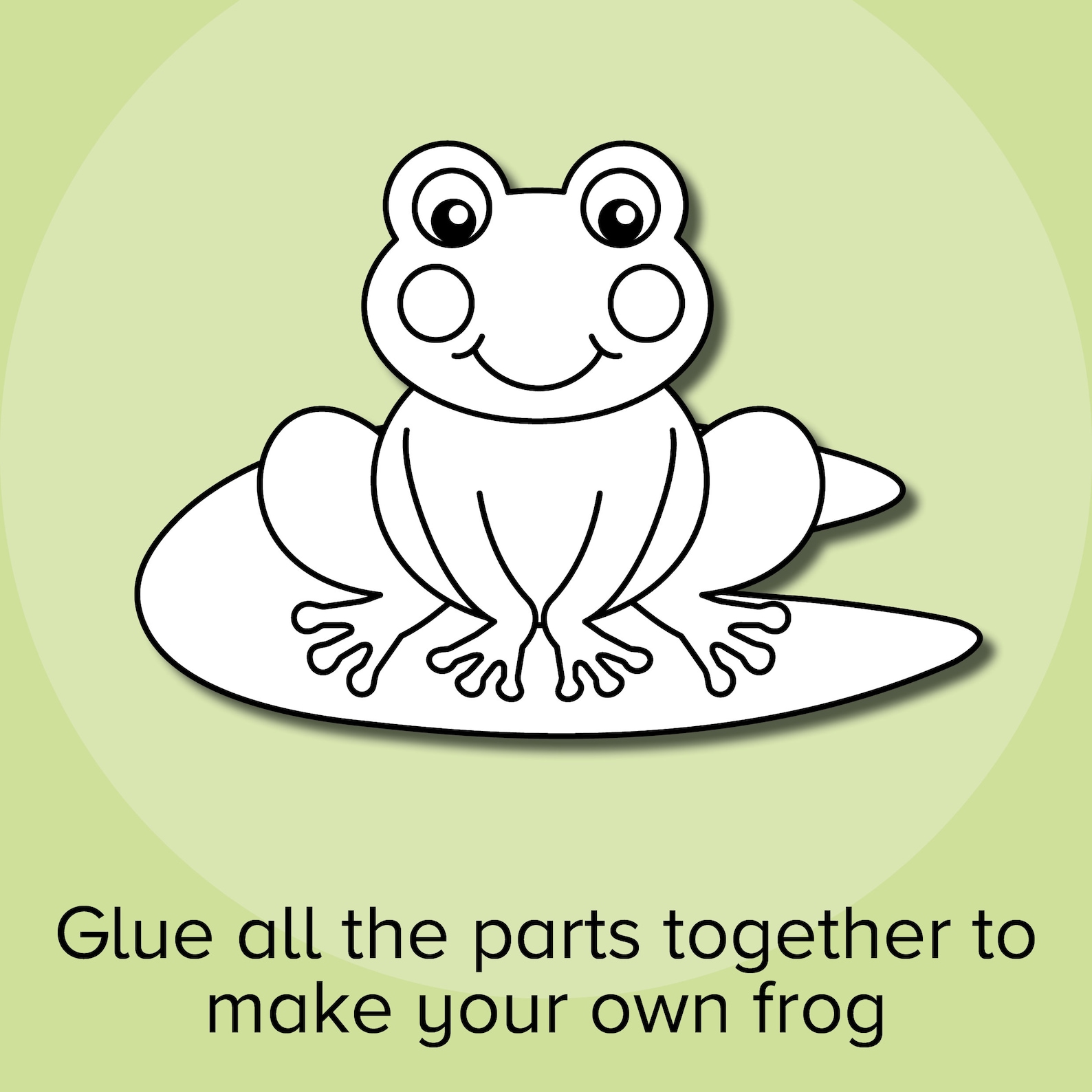 Build a Frog Cut & Paste Craft Printable, Spring Animal Coloring Art ...