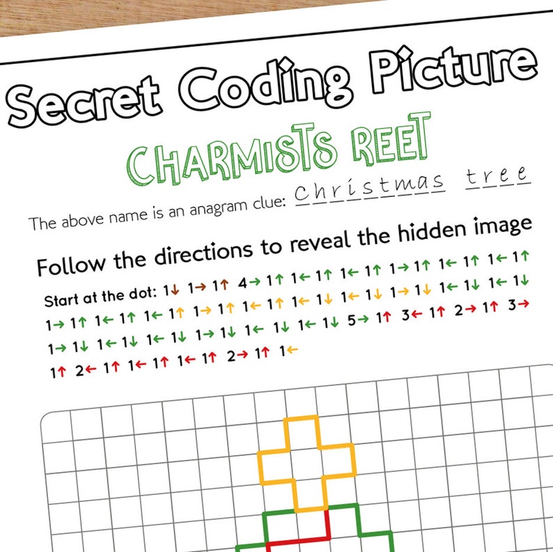 Christmas Coding Worksheet Bundle, Xmas Picture Reveal Challenge ...