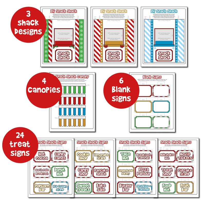 Elf Treat Stand Printable Shop Prop, Christmas Hot Cocoa Accessory Kit ...