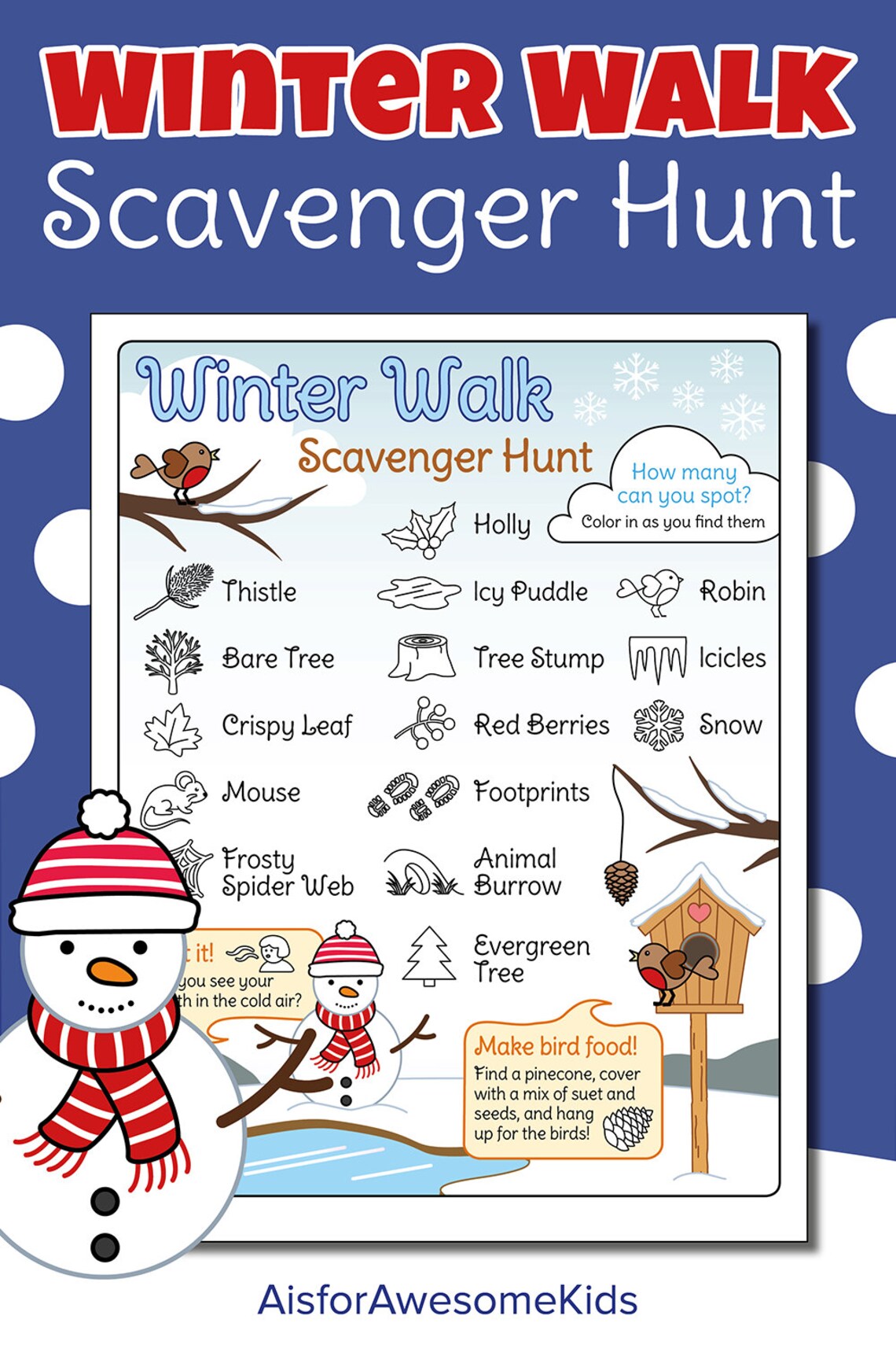 All Seasons Nature Walk Scavenger Hunts, Kids Spot & Color Treasure ...