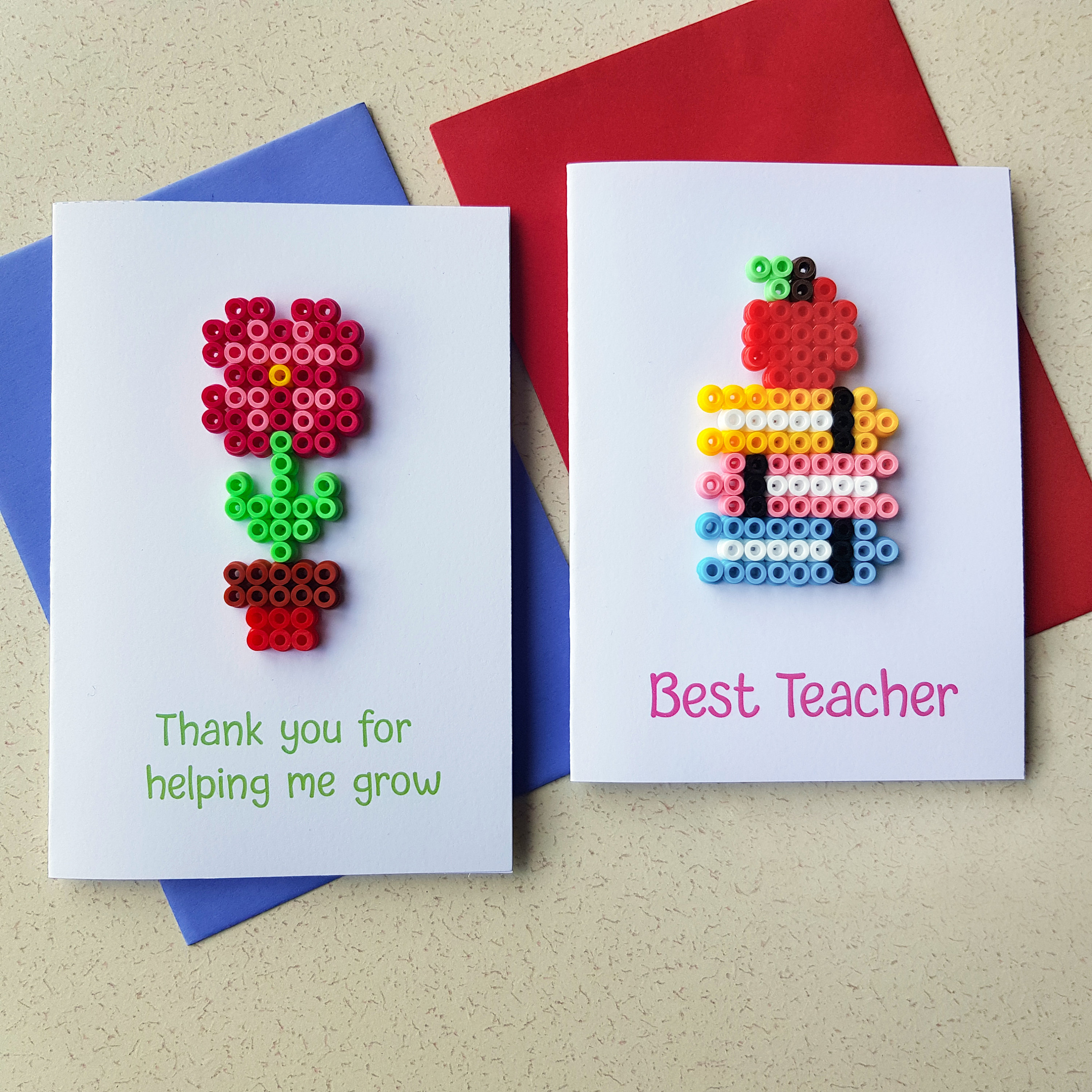Teacher Gifts Fuse Bead Template, Best Tutor Thank You Card Craft ...