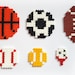 Sports Balls Fuse Bead Template, Football Soccer Basketball Baseball ...