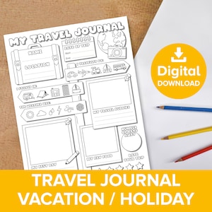 Travel Journal for Kids, Summer Vacation Diary Log, Family Holiday ...