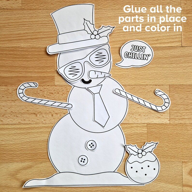 Build a Snowman Craft Printables, Christmas Cut and Paste Winter ...