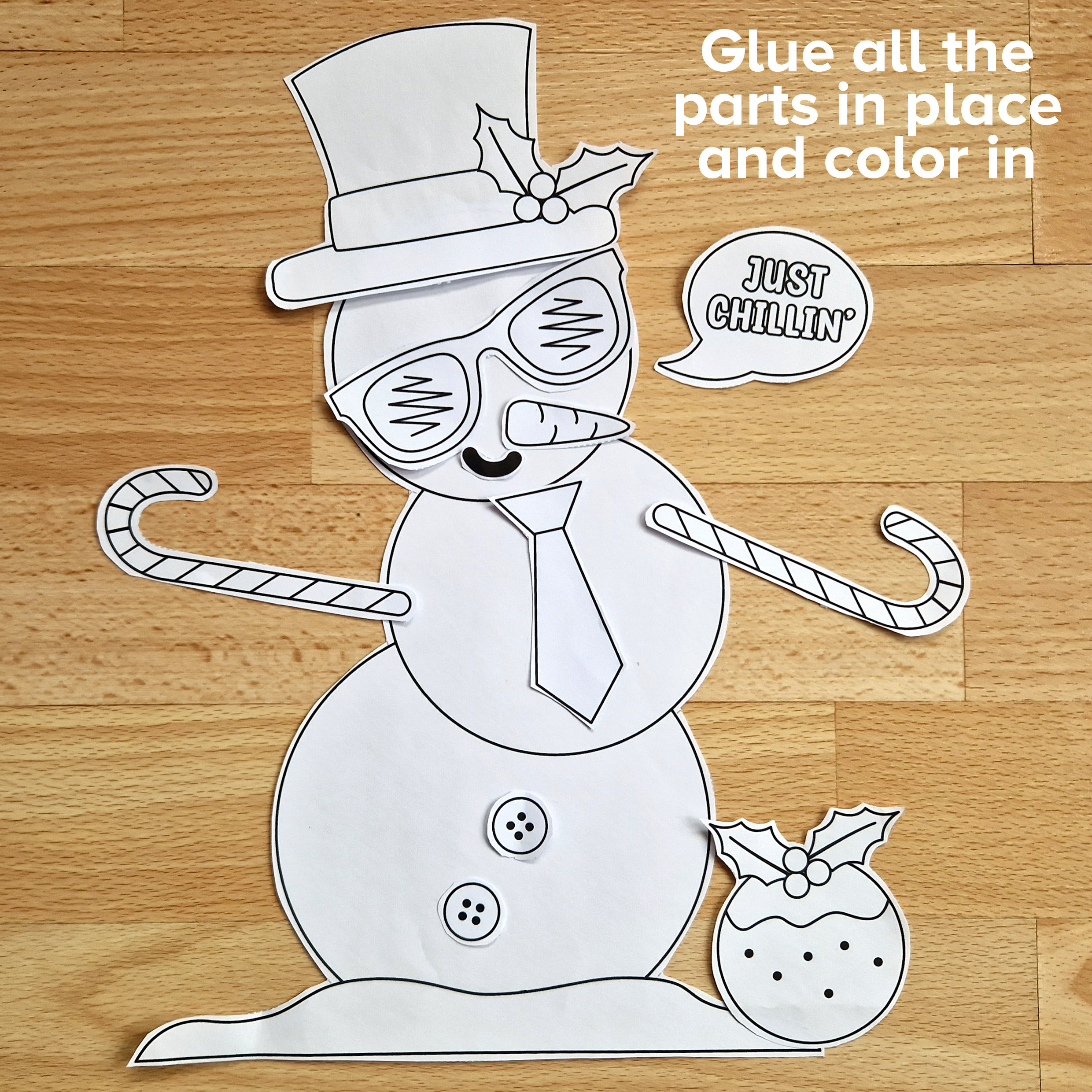 Build a Snowman Craft Printables, Christmas Cut and Paste Winter ...