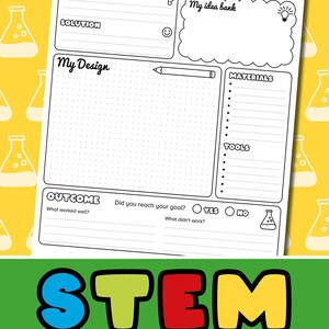 STEM Challenge Project Worksheet Planner Children's - Etsy