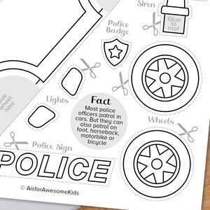 Build a Police Car Cut & Paste Craft, Emergency Service Vehicle ...