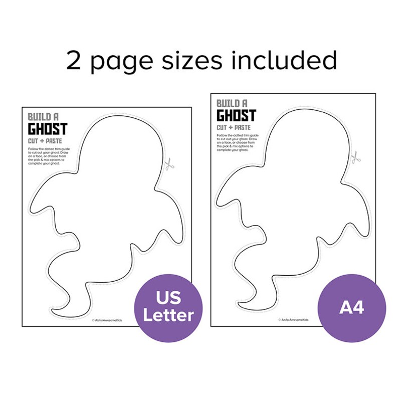 Ghosts Cut & Paste Crafts, Halloween Party Decoration Kit, Kids DIY ...