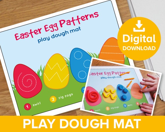 Easter Egg Patterns Play Dough Mat Toddler Pattern Making - Etsy