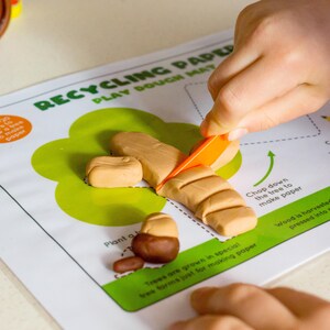 Recycling Paper Play Dough Mat, Kids Earth Day Playdoh Activity ...
