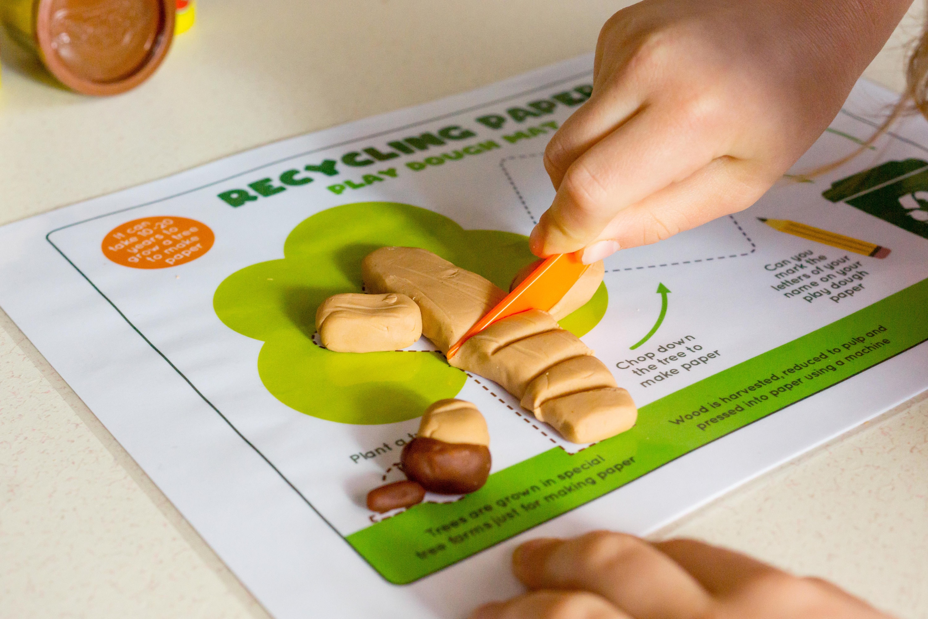 Recycling Paper Play Dough Mat Kids Earth Day Playdoh - Etsy