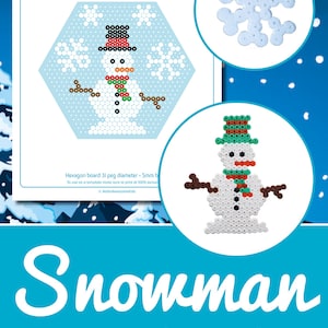 Snowman Fuse Bead Templates, Hama Perler Nabbi Beads Snowflake Craft ...