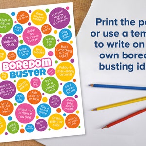 Summer Bucket List Boredom Busters, Kids School Break Activity Planner ...