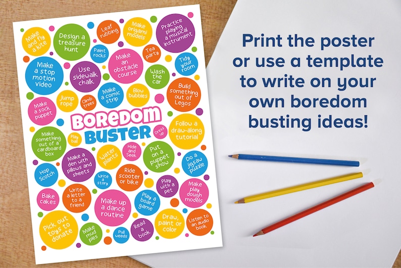 Summer Bucket List Boredom Busters, Kids School Break Activity Planner ...