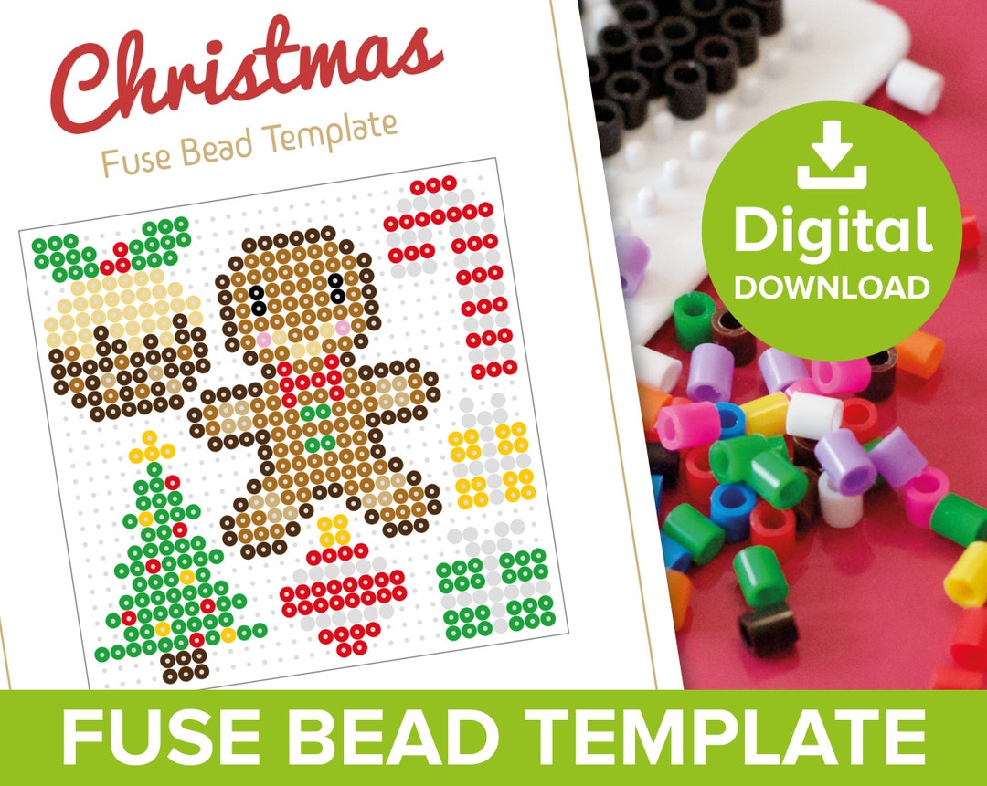 Christmas Fuse Bead Template Hama Perler Nabbi Beads - Etsy