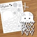 Jellyfish Cut & Paste Craft Printable, Marine Jelly Fish Color and ...