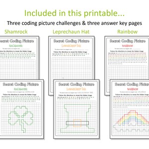 St Patrick's Day Coding Worksheets, Ireland Picture Reveal Irish Pixel ...