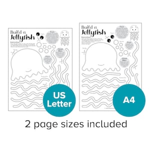 Jellyfish Cut & Paste Craft Printable, Marine Jelly Fish Color and ...