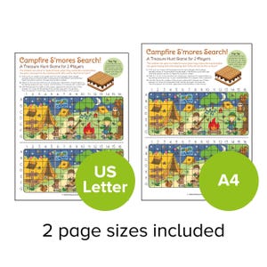 Camping Treasure Hunt Game, Find the Smores 'battleships Style' Paper ...