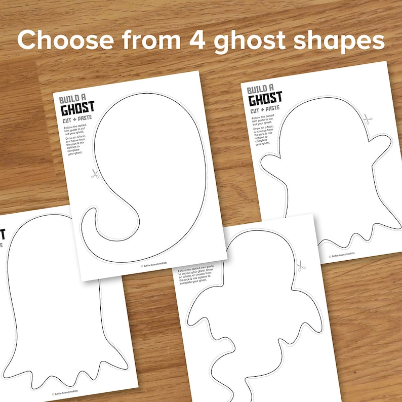Ghosts Cut & Paste Crafts, Halloween Party Decoration Kit, Kids DIY ...