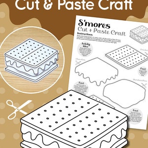 S'mores Cut & Paste Craft Printable, Summer Camping Color and Build Art ...