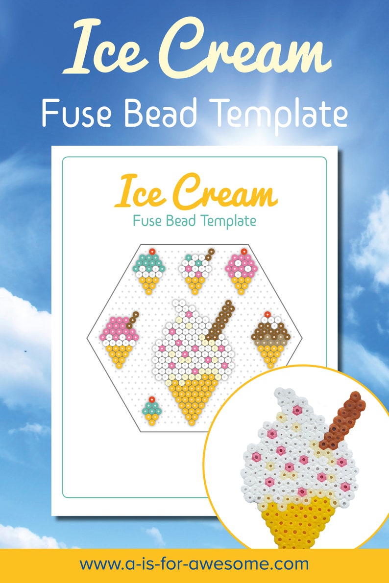 Mini Food Fuse Bead Template Bundle, Hama Perler Pyssla Melty, Ice ...