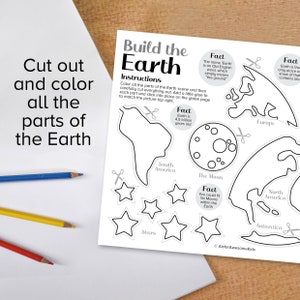 Earth Day Cut & Paste Craft Printable, Build the World Educational Art ...