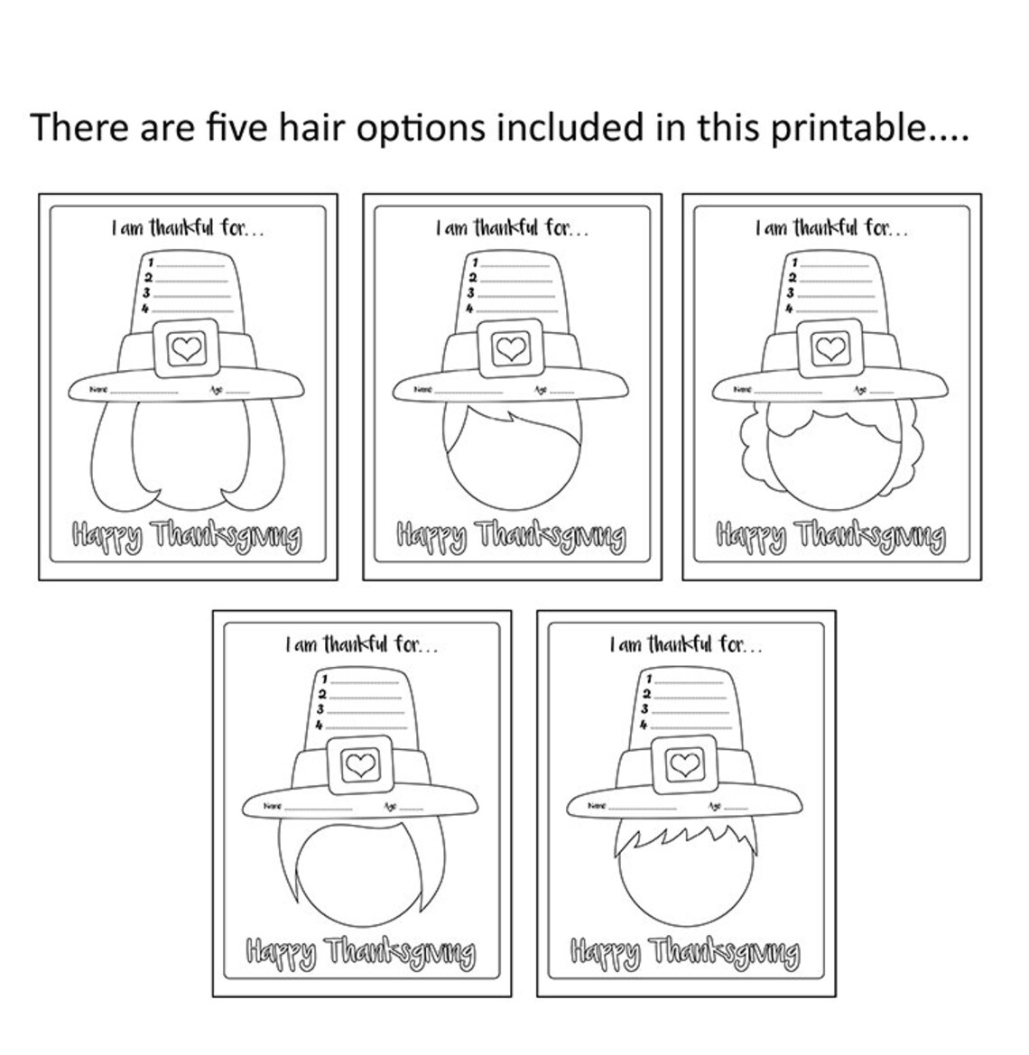 Thanksgiving Pilgrim Hat Writing Prompt, I Am Thankful for Kids ...