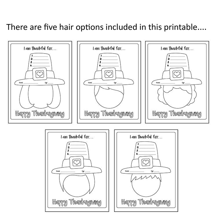 Thanksgiving Pilgrim Hat Writing Prompt, I Am Thankful for Kids ...