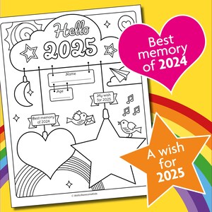 2025 New Year Activity Printable, My Best Memory of 2024 Coloring ...