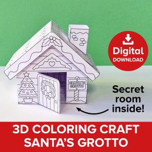 Santa's Grotto 3D Craft Project, Secret Room Paper Dolls House, Father ...