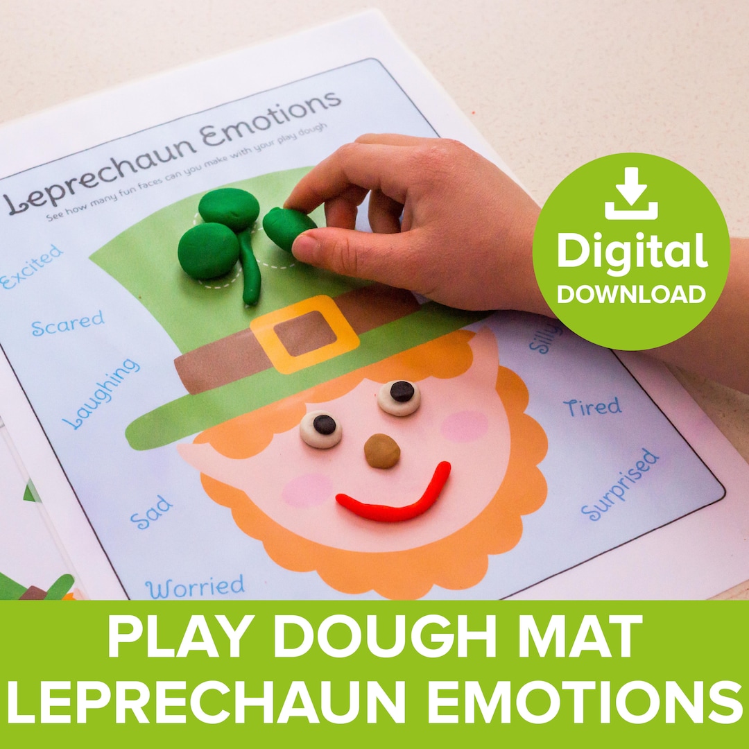 Exploring Emotions Leprechaun Play Dough Mat, Kids St Patrick's Day ...