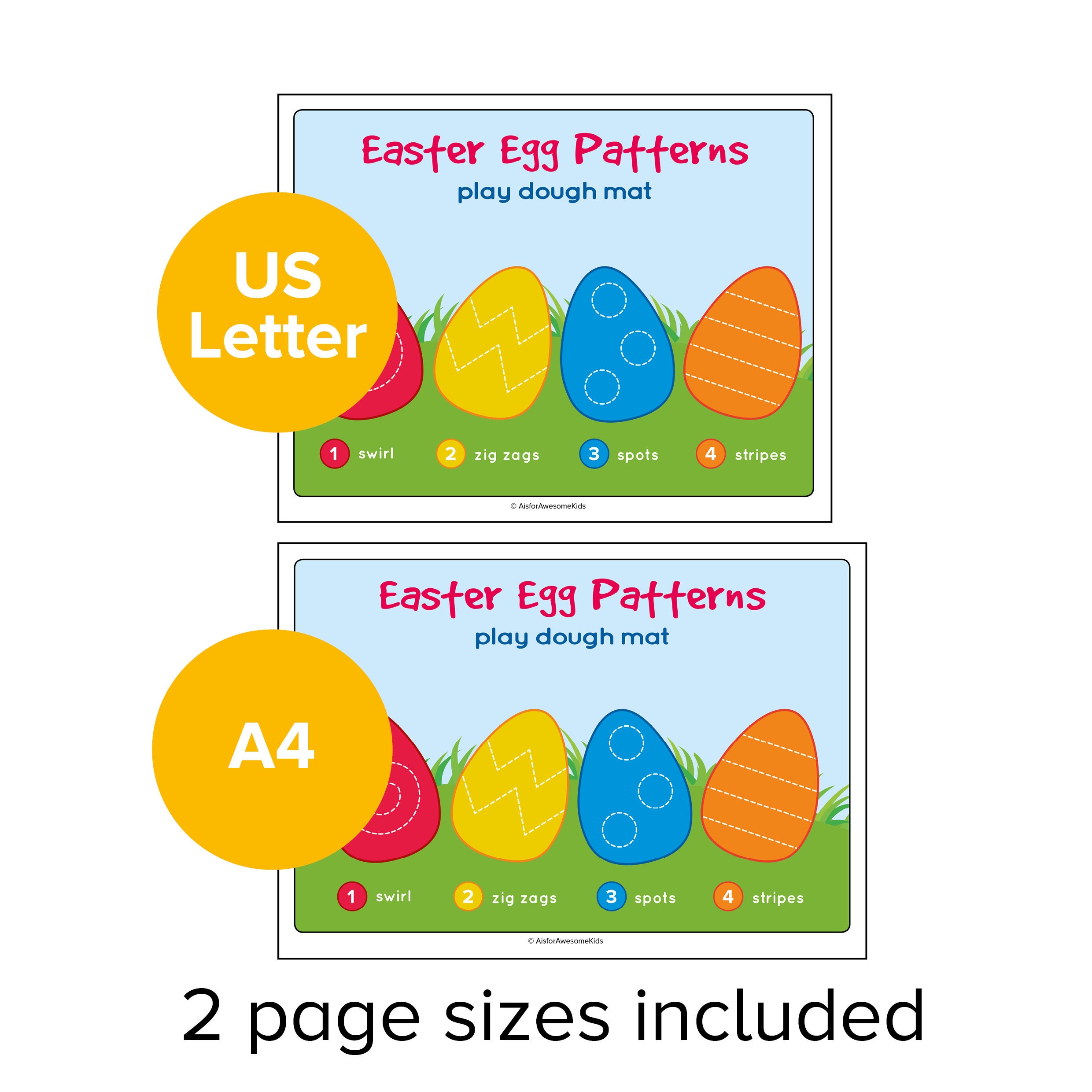 Easter Egg Patterns Play Dough Mat, Toddler Pattern Making Craft ...