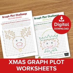 Christmas Graph Plot Coding Worksheets, Xmas Elf Picture Reveal ...