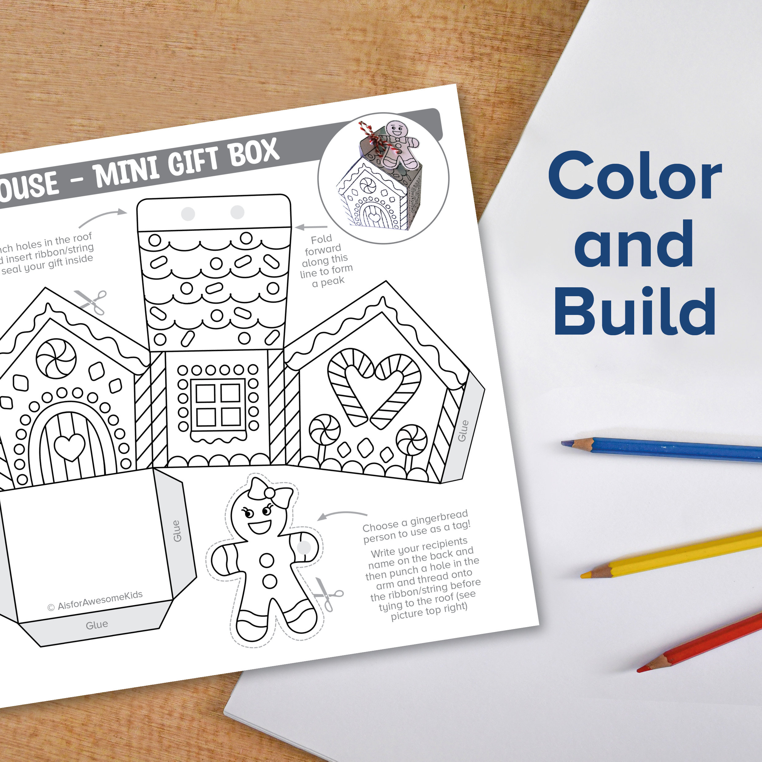 Christmas Gift Box Craft Mini Gingerbread House Present - Etsy