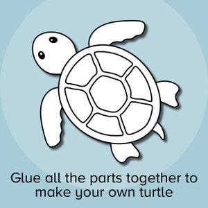 Turtle Cut & Paste Craft Printable, Spring Color and Build Art Kit ...