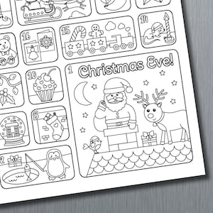 Christmas Coloring Advent Calendar, Children's Xmas Colour Countdown ...