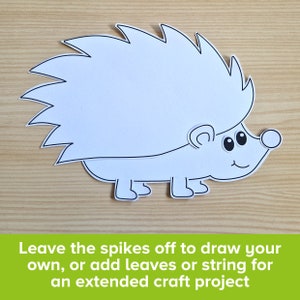Build a Hedgehog Cut & Paste Craft, Autumn Animal Coloring Activity ...