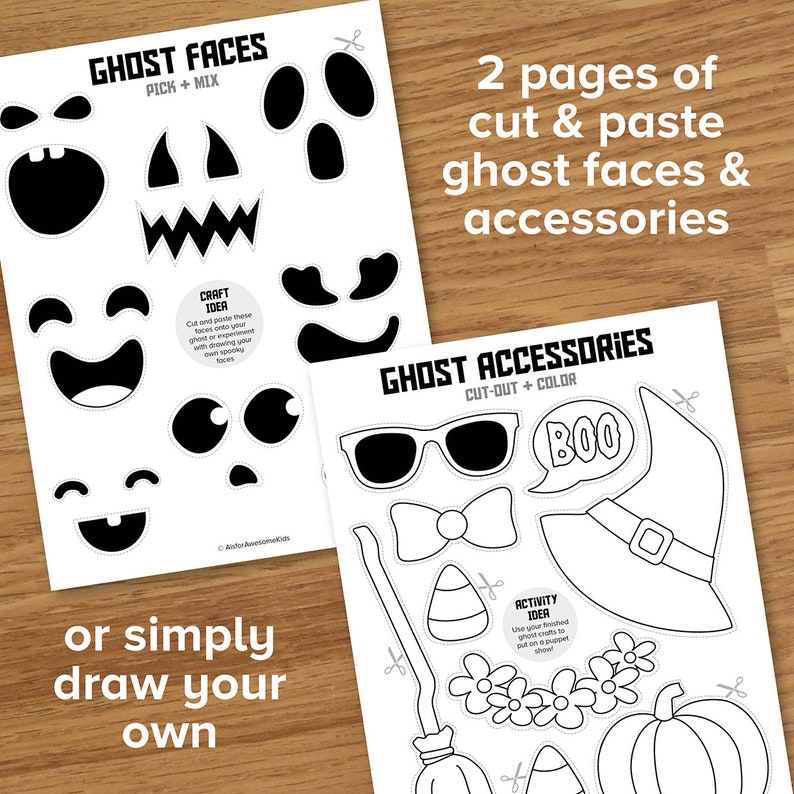 Spinning Ghost Cut & Paste Crafts Halloween Party Decoration - Etsy