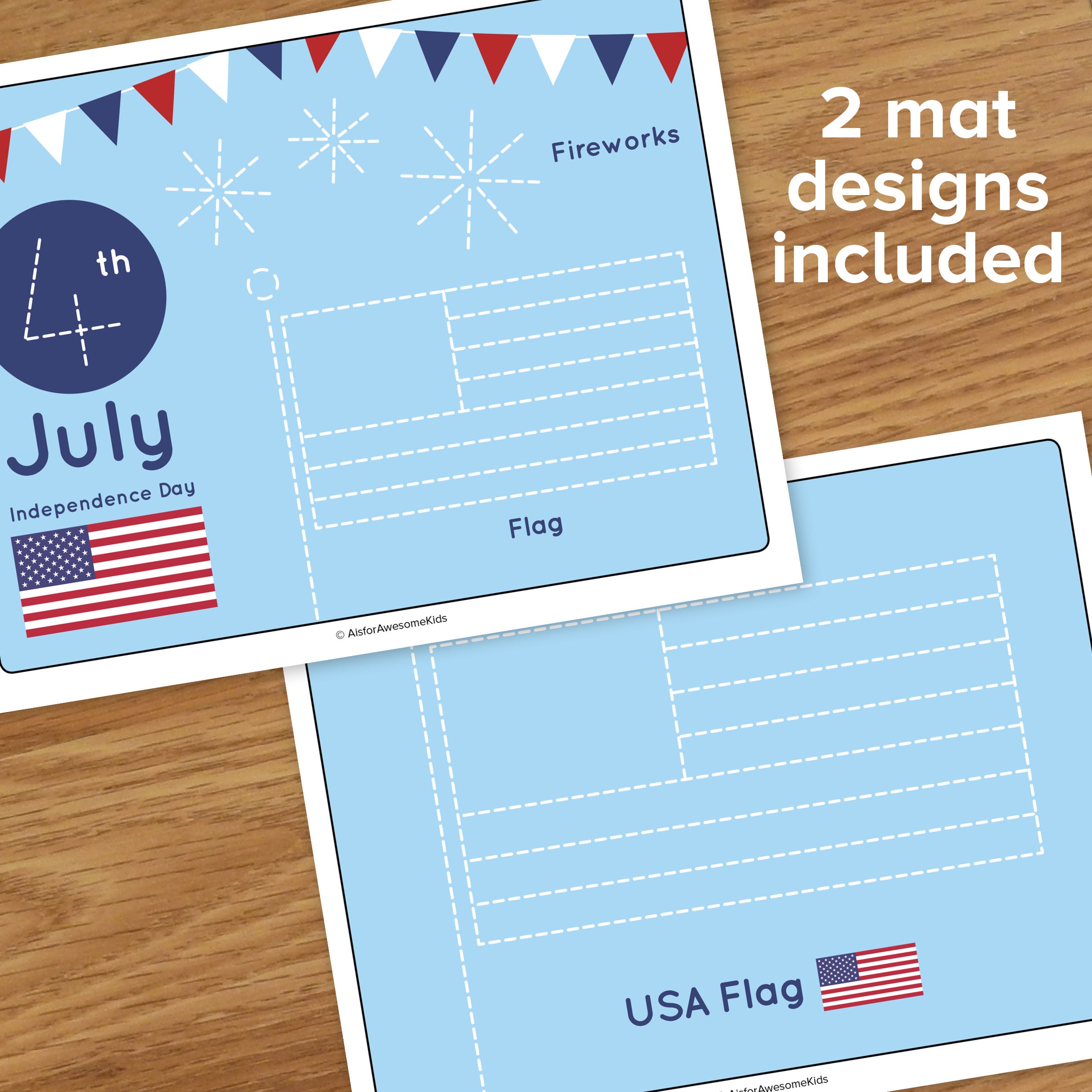 4th July Play Dough Mat, American Flag Independence Day Celebration ...