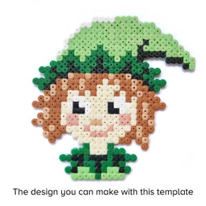 Christmas Elf Fuse Bead Template, Xmas Pixie Craft Pattern Art, Hama ...