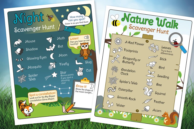 Nature Scavenger Hunt Bundle, 6 Kids Outdoor Treasure Hunt Trails, Find ...