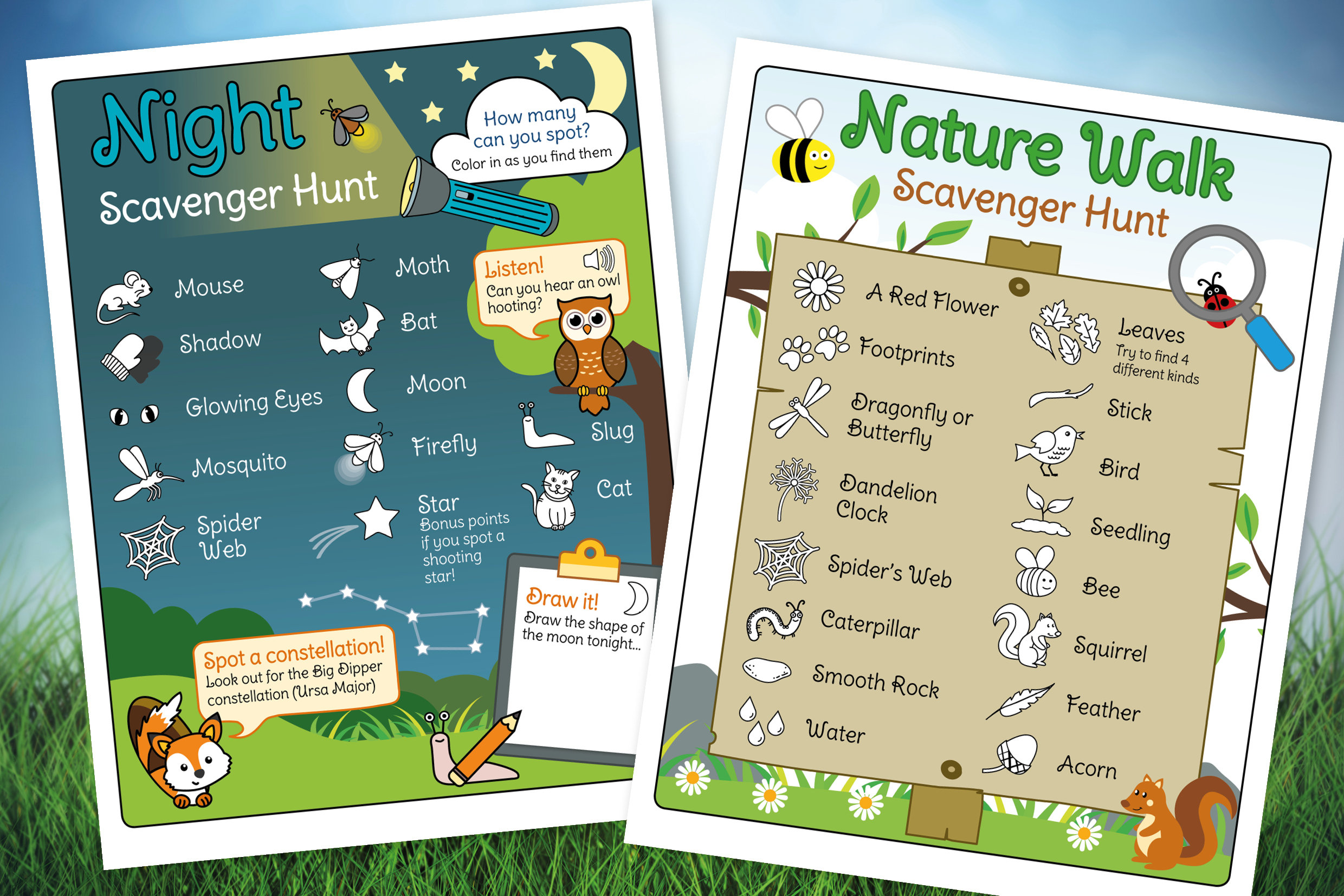 Nature Scavenger Hunt Bundle, 6 Kids Outdoor Treasure Hunt Trails, Find ...