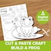 Frog Cut & Paste Craft Printable, Spring Animals Color and Build Art ...
