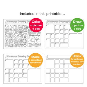 Christmas Coloring Advent Calendar, Children's Xmas Colour Countdown ...