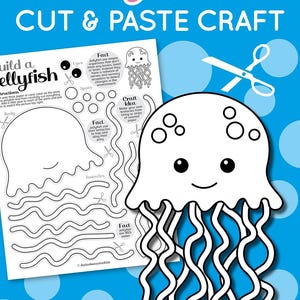 Jellyfish Cut & Paste Craft Printable, Marine Jelly Fish Color and ...