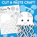 Jellyfish Cut & Paste Craft Printable, Marine Jelly Fish Color and ...