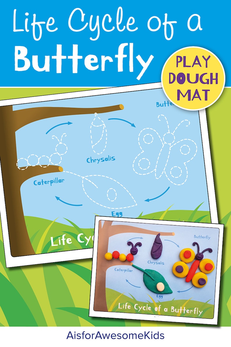 Nature Play Dough Mat Bundle, Kids Life Cycle Playdoh Activities ...